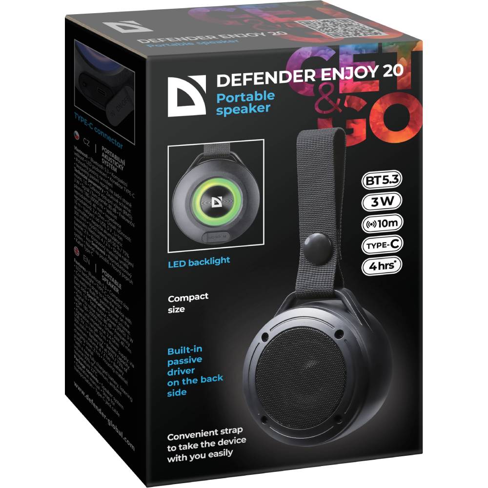 Портативна акустика DEFENDER Enjoy 20 3Вт Black (65920) ᐉ купити в ...
