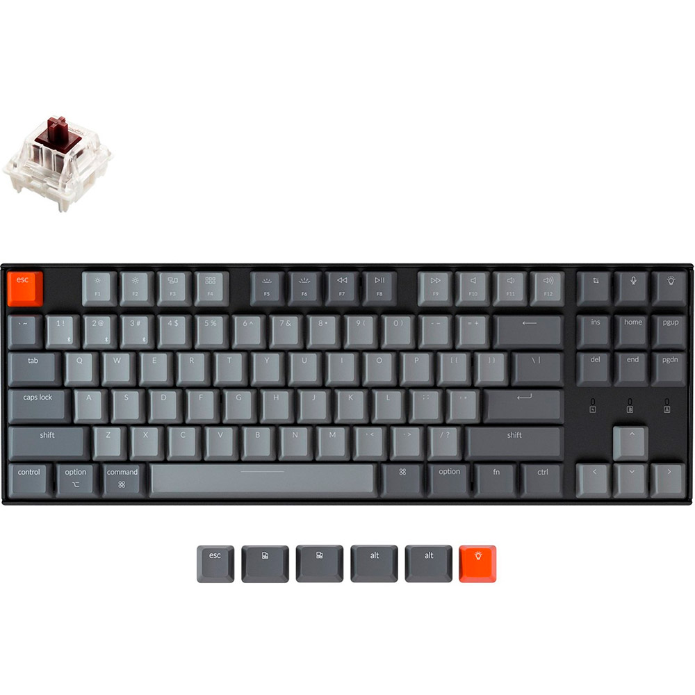 Клавіатура Keychron K8 Gateron Brown White LED USB Bluetooth Black (K8A3_Keychron) - купити в ...