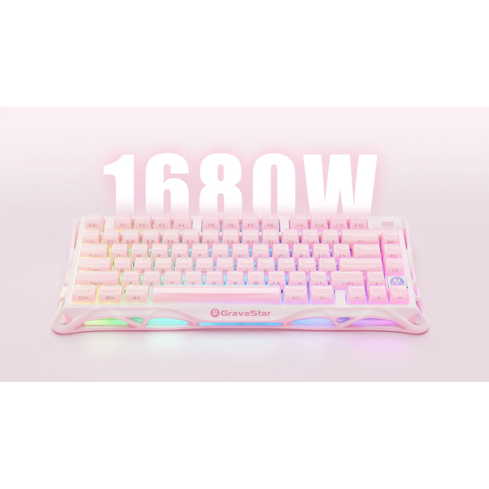 Клавиатура GRAVASTAR Mercury K1 80keys x Kailh Cheery Pink EN BT/WL/USB ...