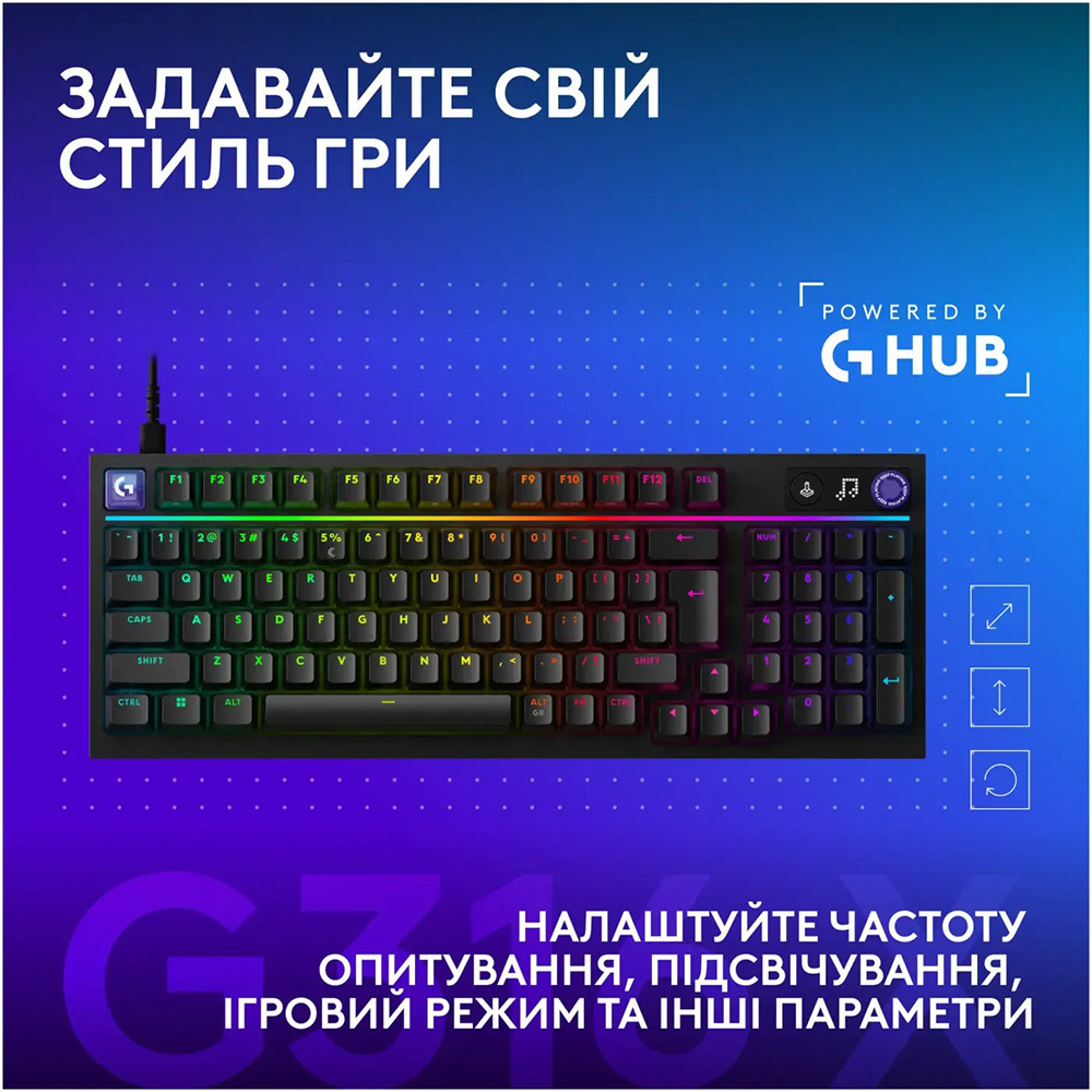 Клавіатура LOGITECH G316 X 98 Gaming Keyboard UKR USB Tactile Black ...